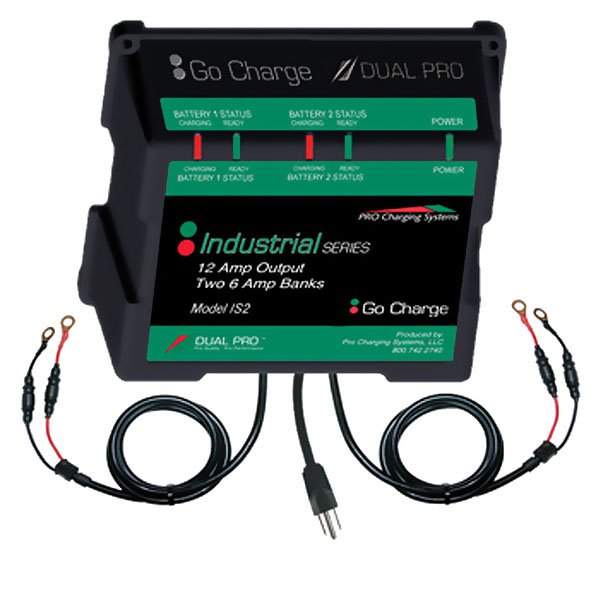 Dual Pro Industrial Series 12/24 Volt 6 Amp 2 Bank On-Board Charger | IS2
